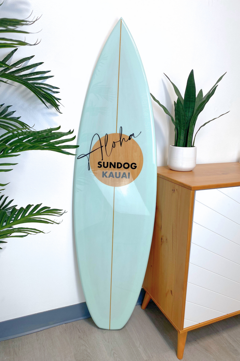Color Washed Natural Circle Shortboard Surfboard Wall Art – Marker Six