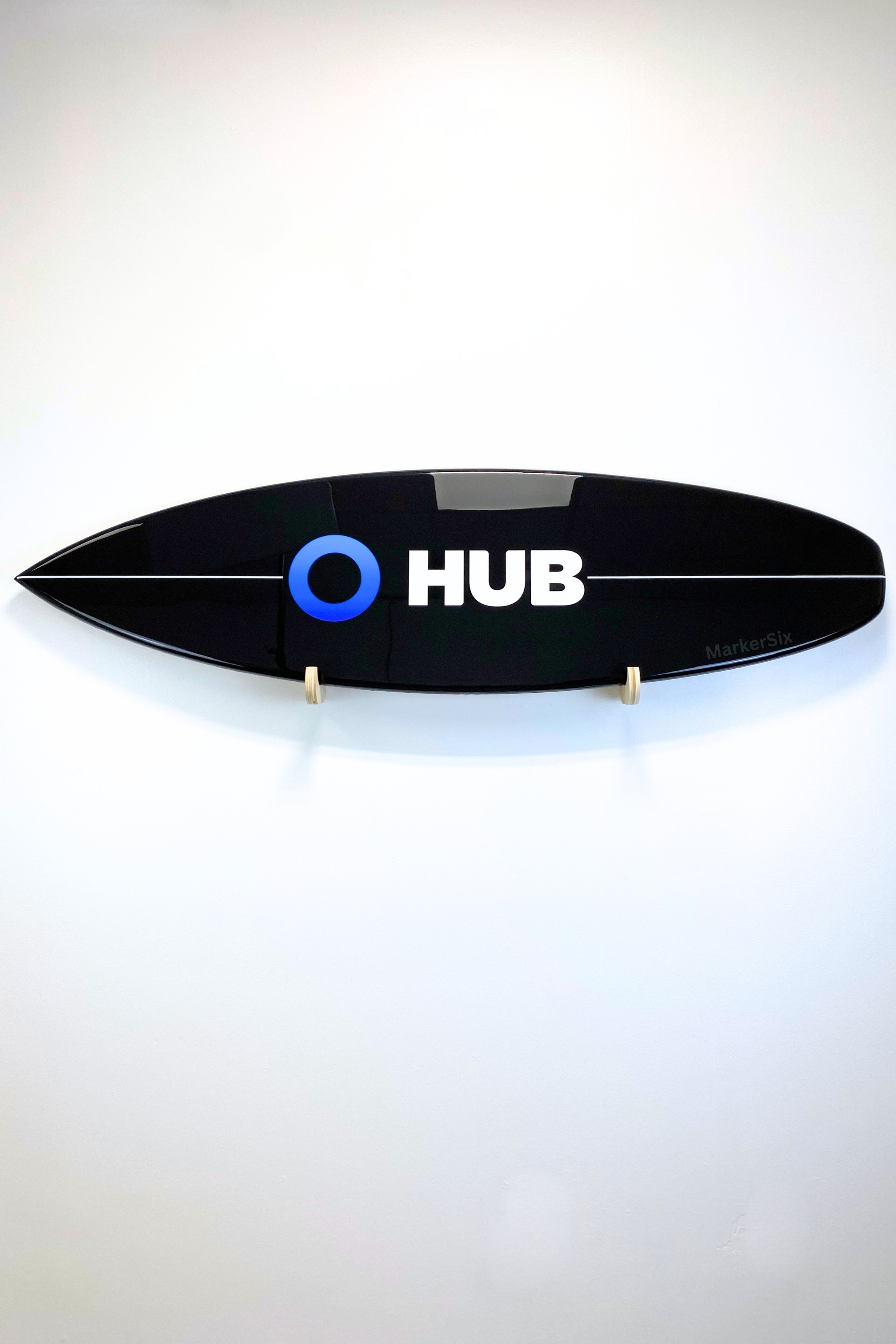 Custom Logo Single Color Shortboard Wall Hanger – Marker Six